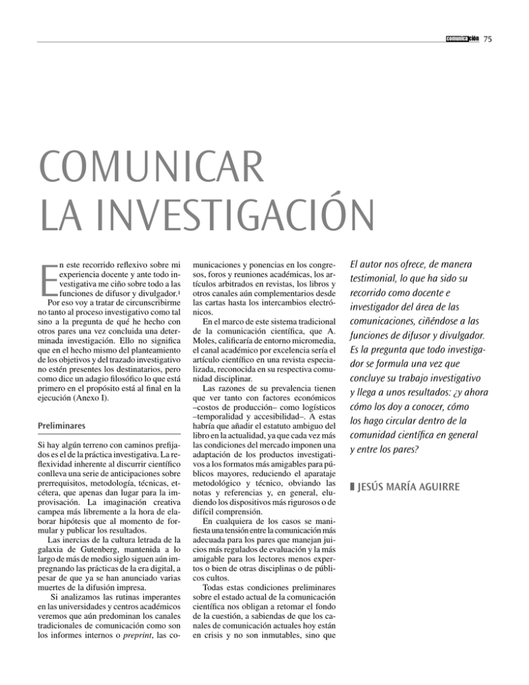 Comunicar La Investigaci N Comunicar La Investigaci N