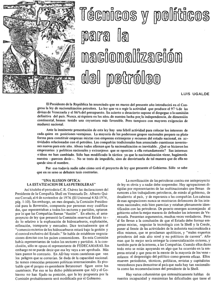 T cnicos y pol ticos para la nacionalizaci n del petr leo