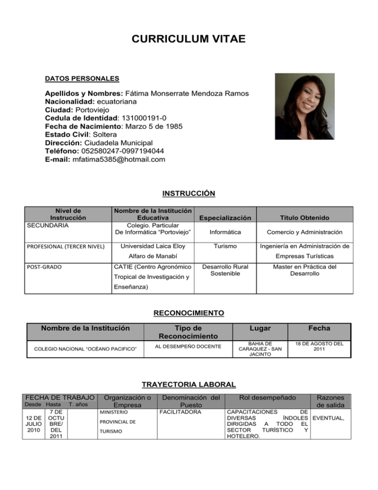 CURRICULUM VITAE