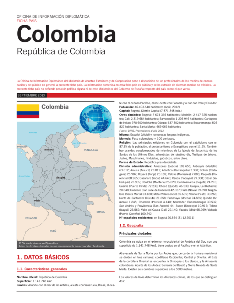 Ficha informativa Colombia