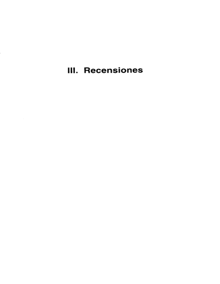 III. Recensiones