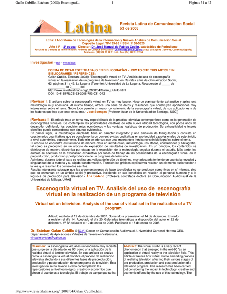 Revista Latina de Comunicación Social 63 de 2008
