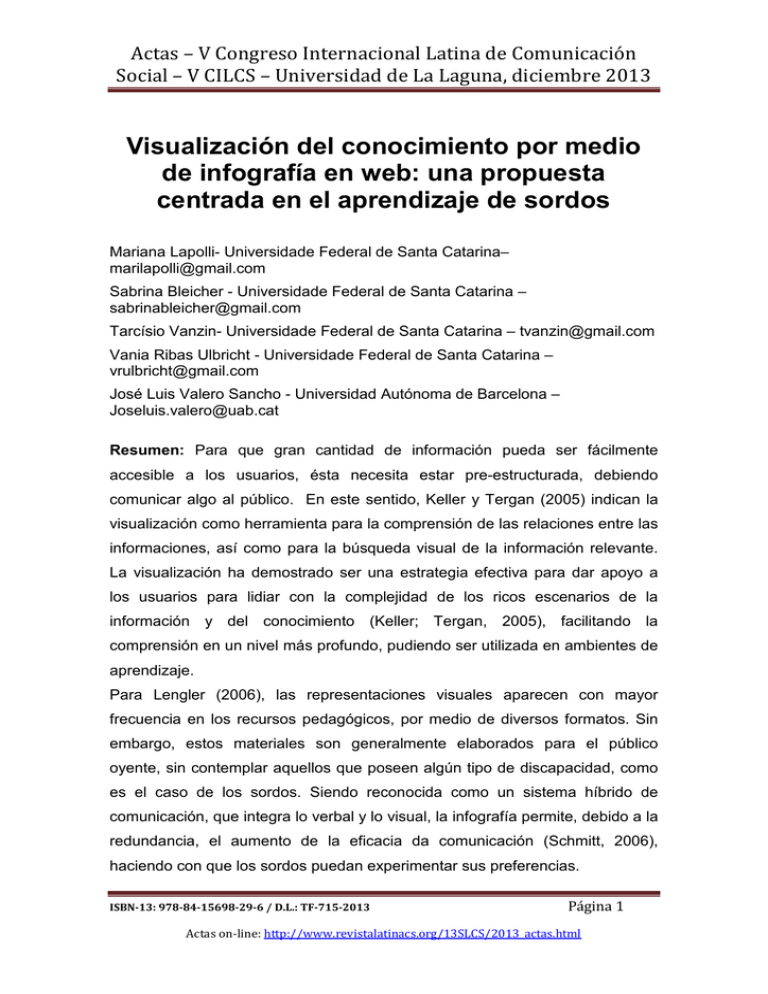 Visualizaci n del conocimiento por medio de infograf a en web: una propuesta centrada en el ...