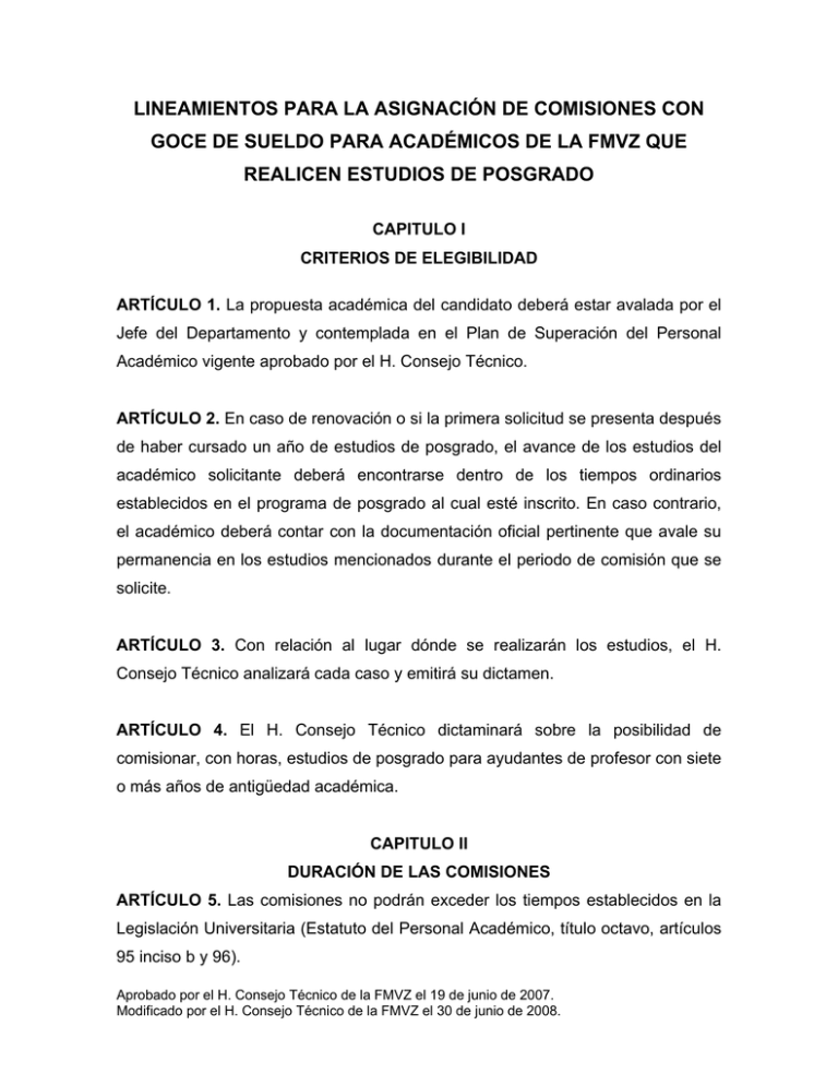 Lineamientos Para Comisiones Pdf