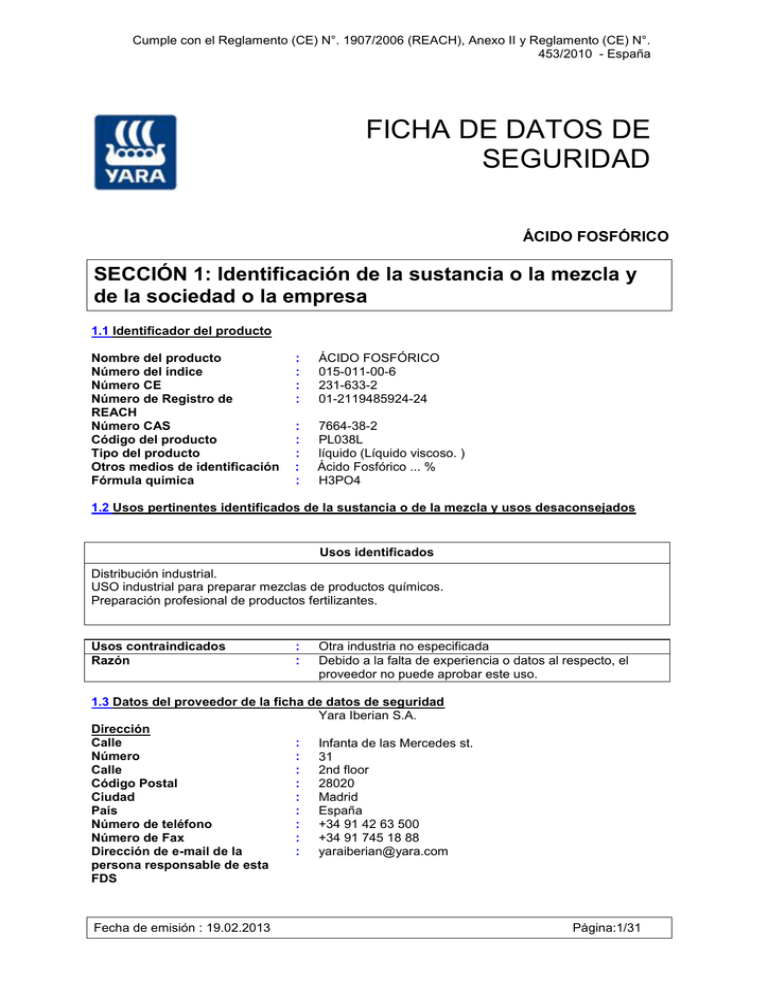 FICHA DE DATOS DE SEGURIDAD