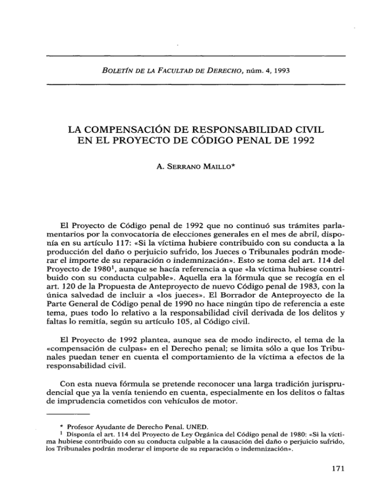 LA COMPENSACIÓN DE RESPONSABILIDAD CIVIL