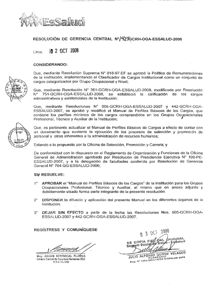 MANUAL DE PERFILES BÁSICOS DE LOS CARGOS