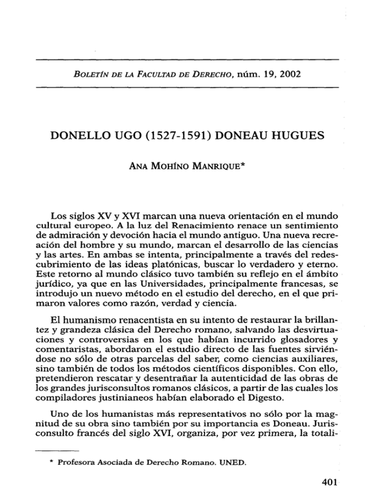 DONELLO UGO (1527-1591) DONEAU HUGUES