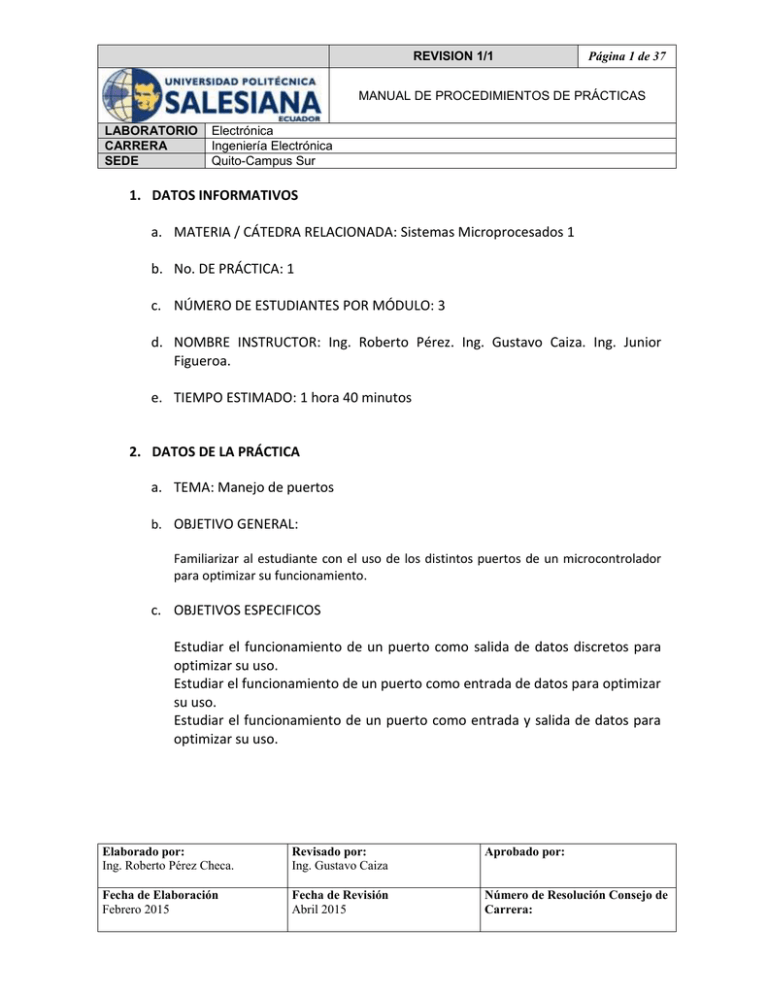 PRÁCTICAS DE LAB MICROS I