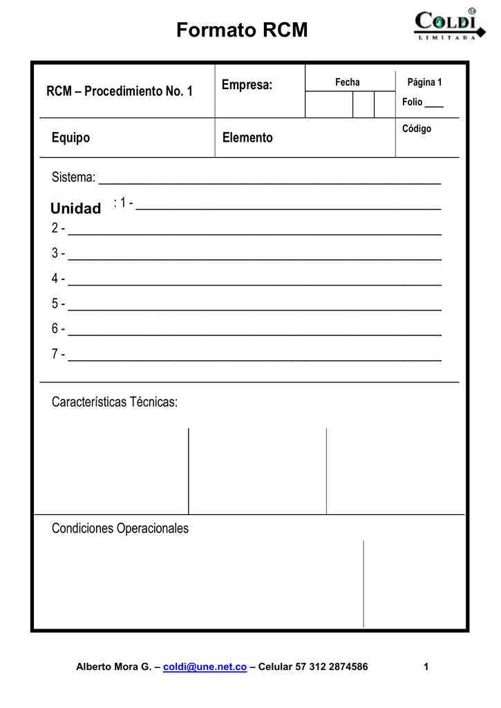 Formato RCM.