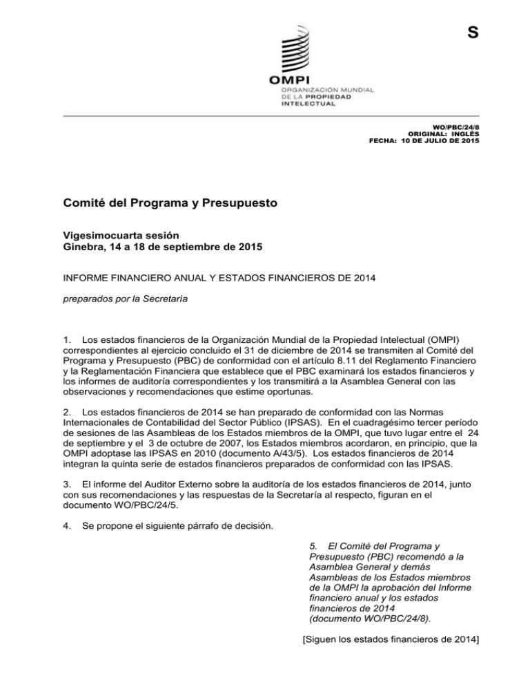 S Comité del Programa y Presupuesto Vigesimocuarta sesión