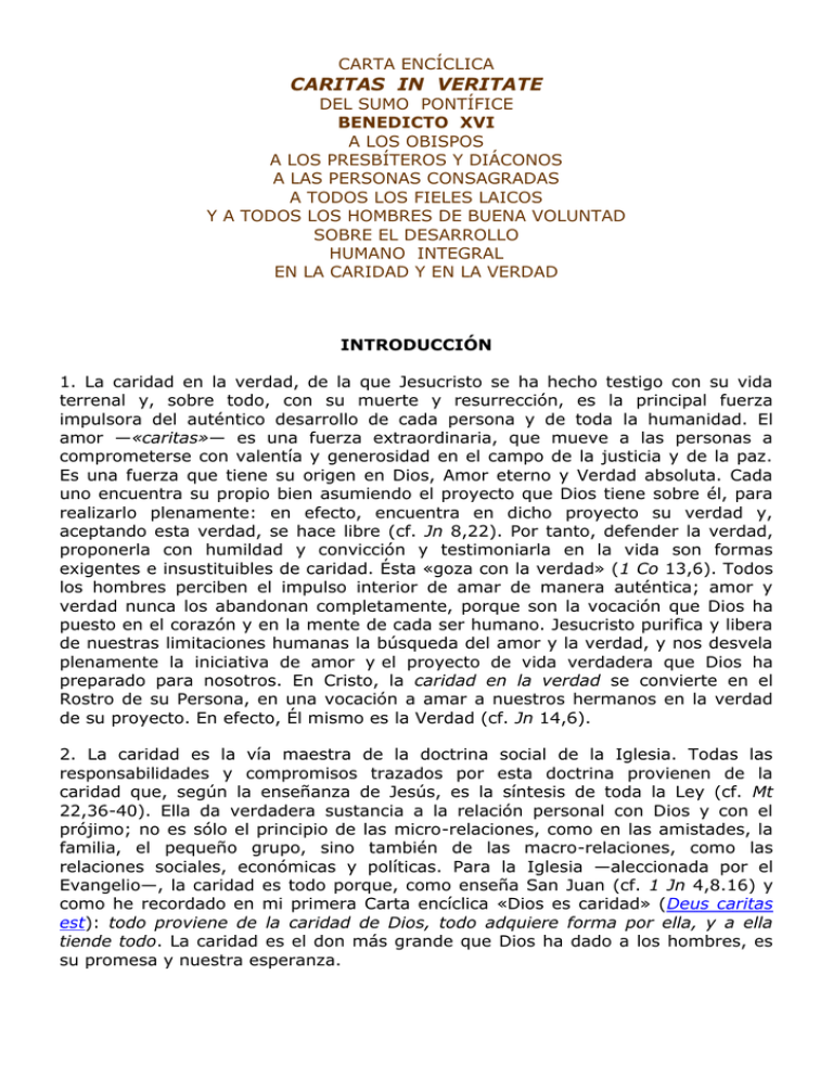 CARITAS IN VERITATE