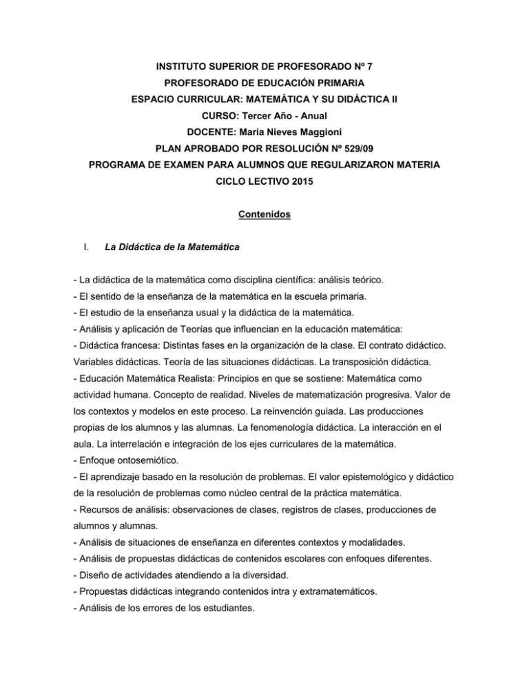 Instituto Superior De Profesorado Nº 7 Profesorado De EducaciÓn Primaria