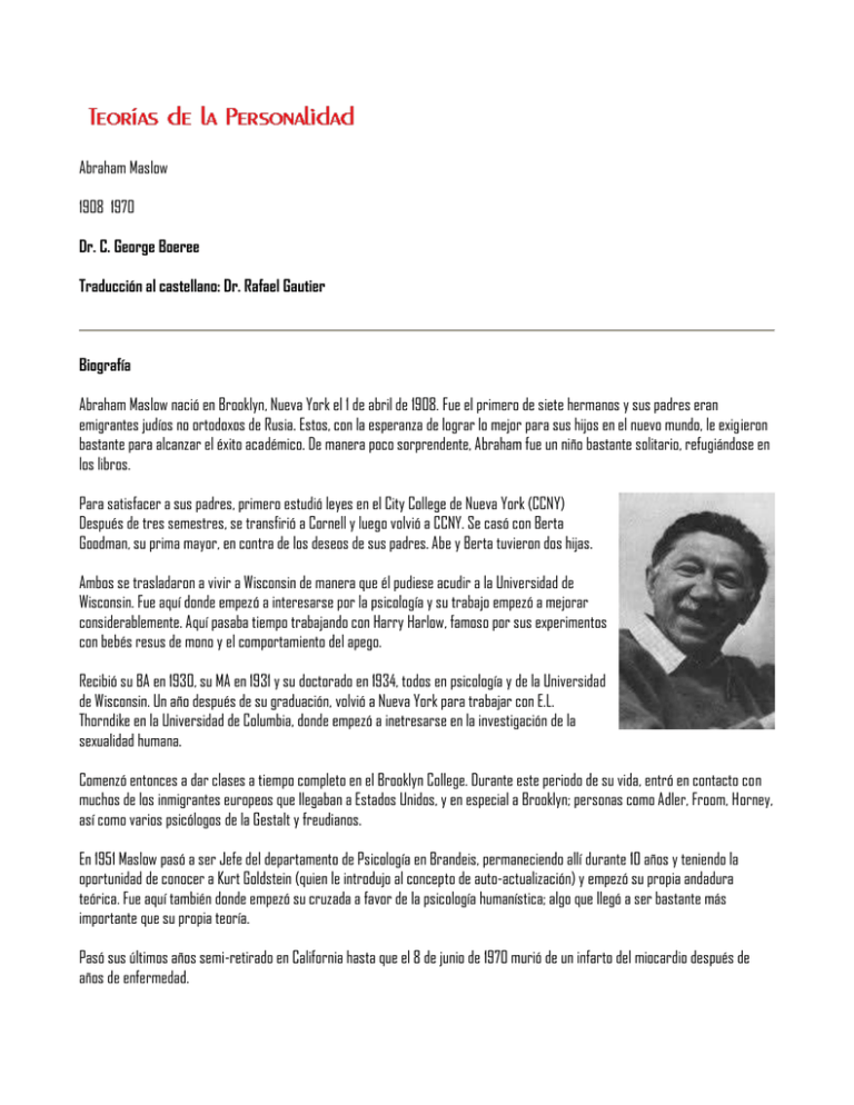 Abraham Maslow 1908 1970