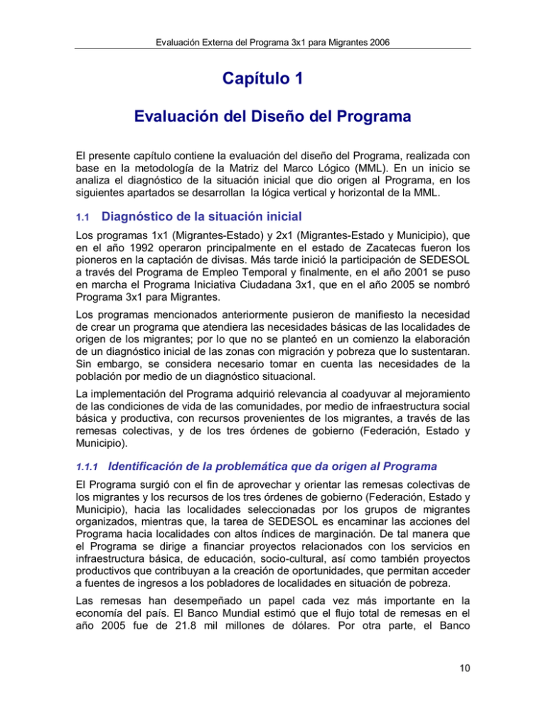 Capítulo 1 Evaluación del Diseño del Programa