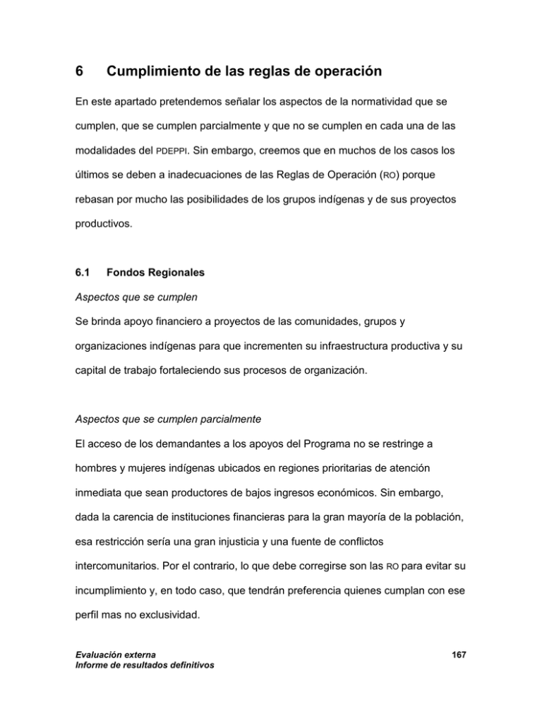 Cumplimiento de Reglas de Operaci n