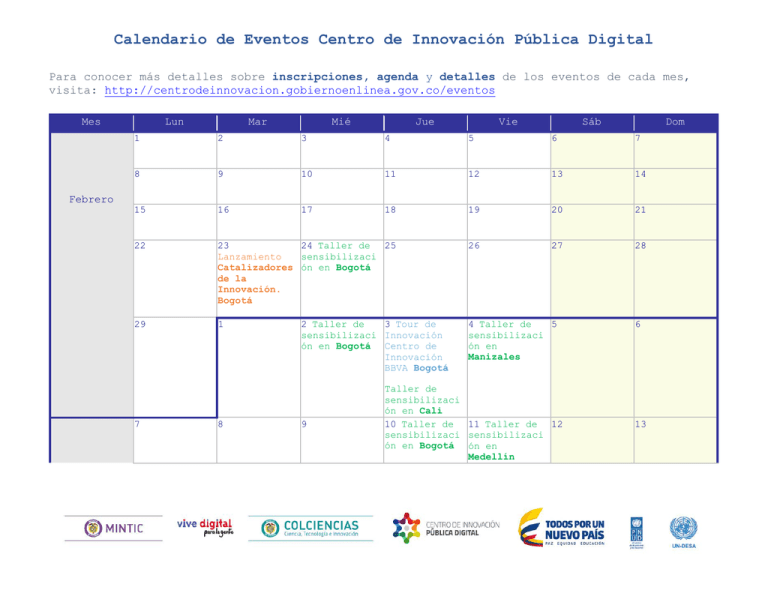 Descargar calendario de eventos [PDF]
