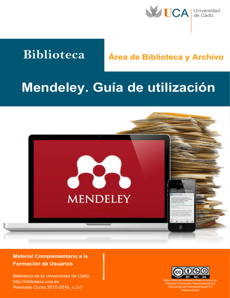 Guía de utilización de Mendeley