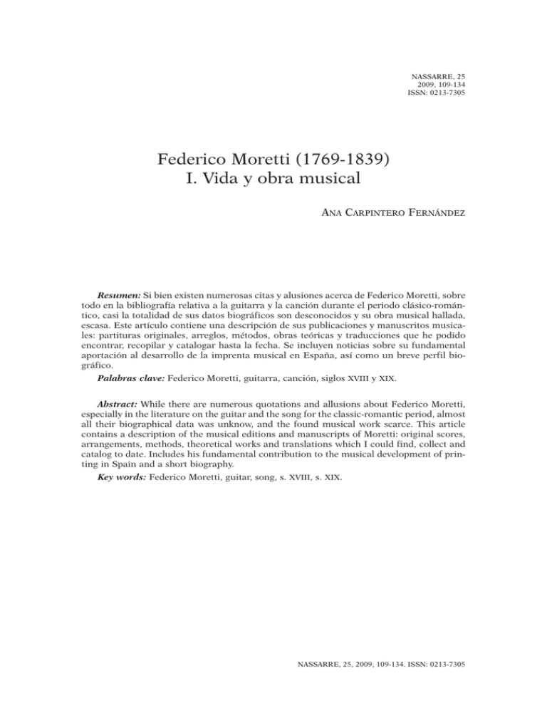 federico moretti-vida y obra musical