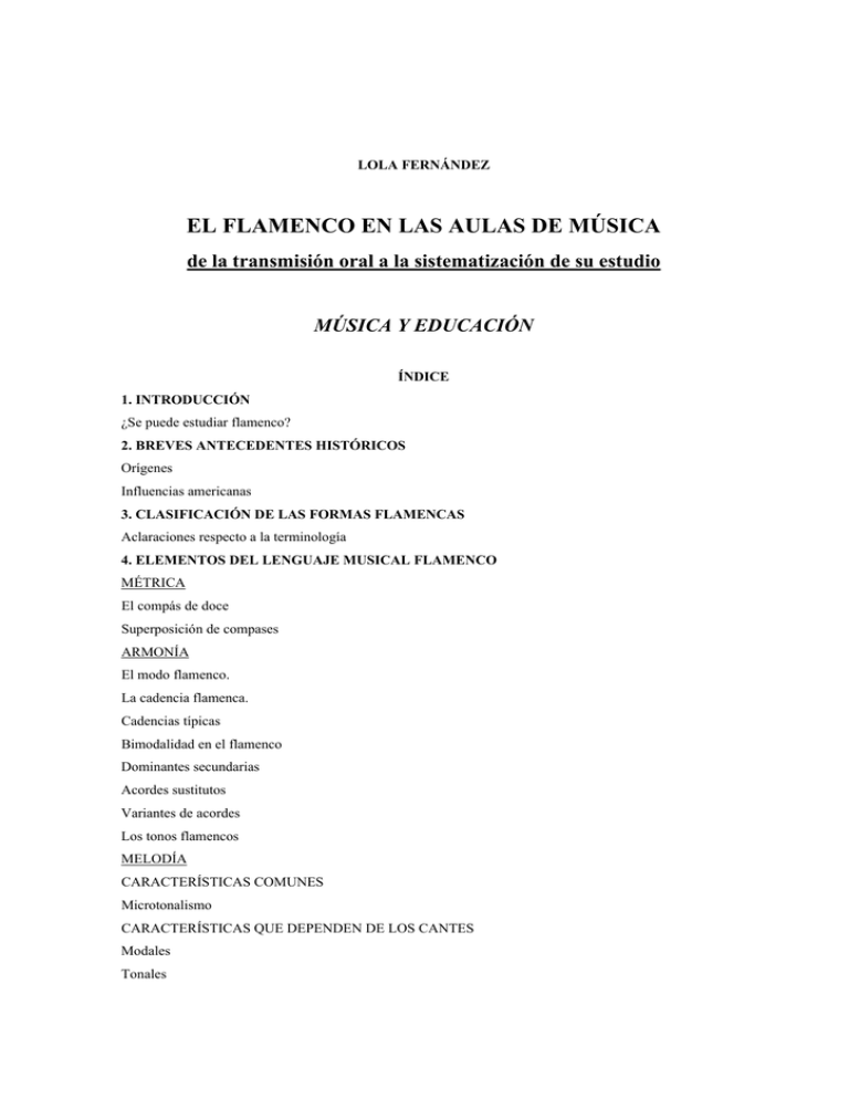 el flamenco en las aulas de musica