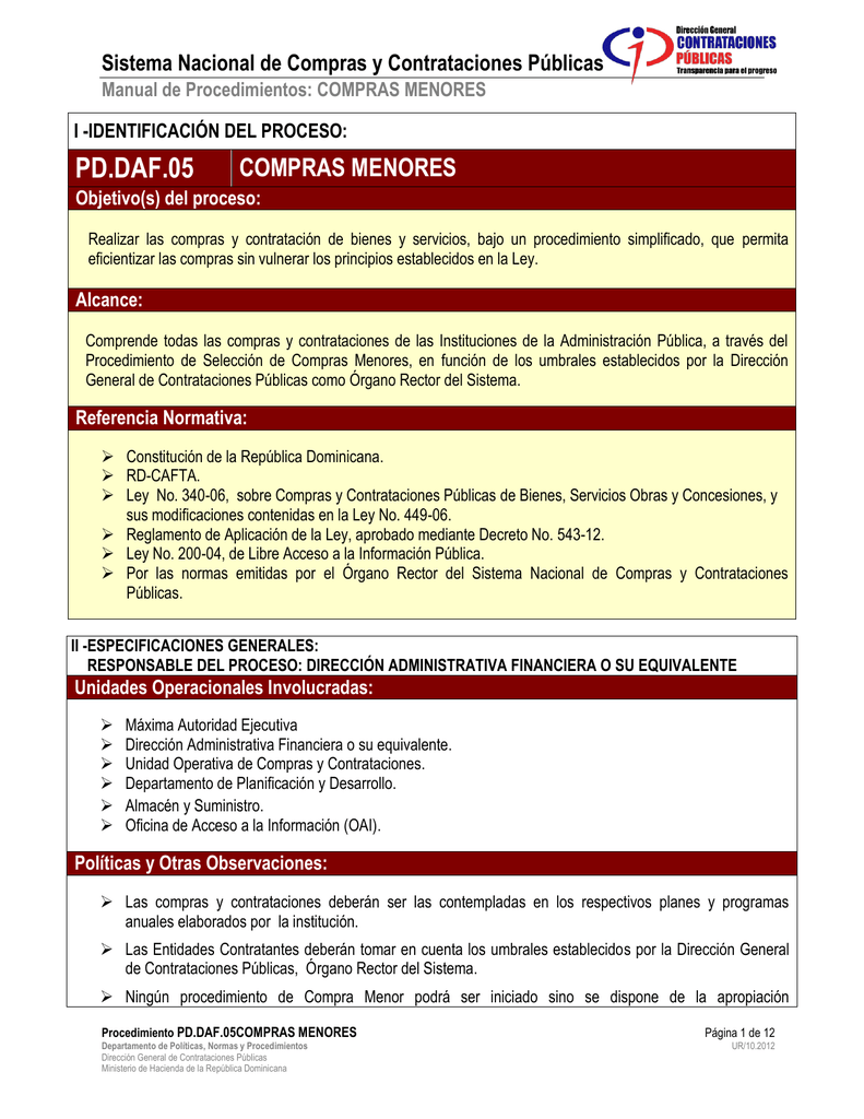 PD DAF 05 COMPRAS MENORES