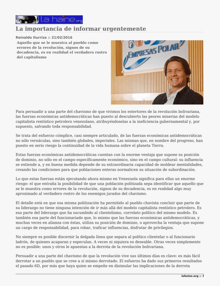 La importancia de informar urgentemente