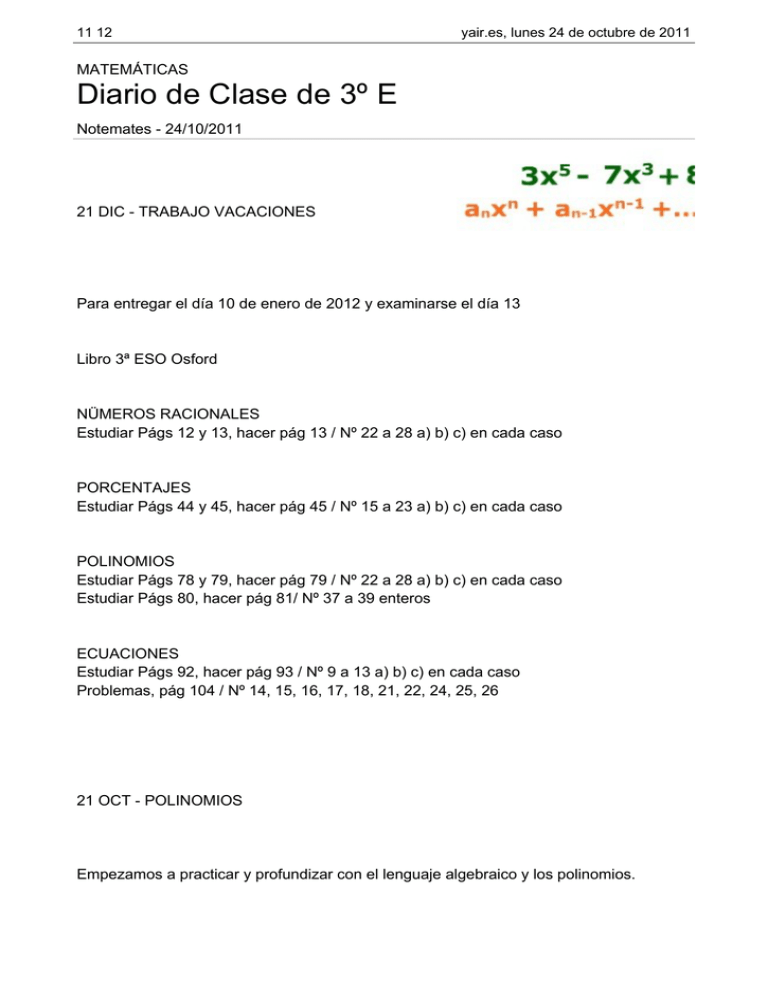 Diario de Clase de 3º E