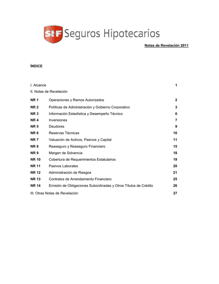 Notas de Revelación 2011