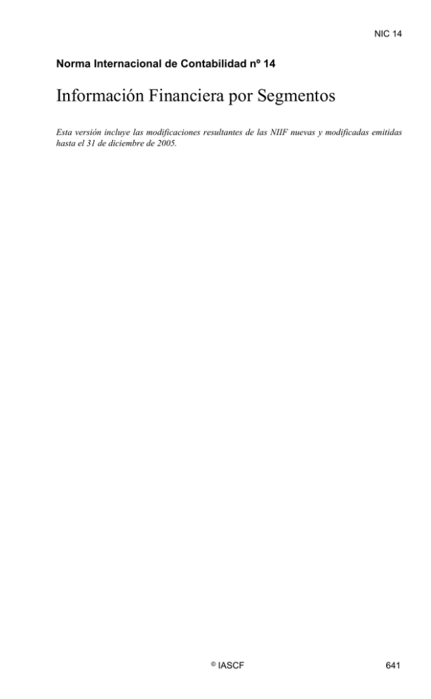 Información Financiera por Segmentos Norma Internacional de ...