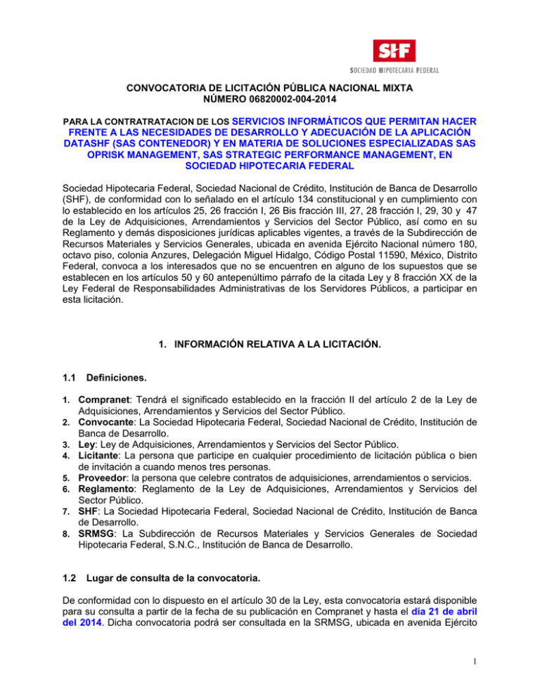 Bases Contenedor Institucional 2014