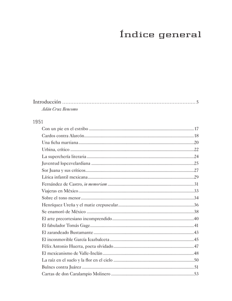 Índice general Introducción 1 9 51