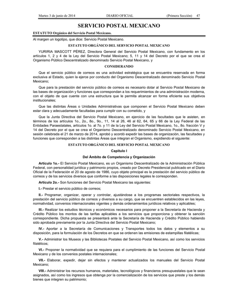 SERVICIO POSTAL MEXICANO
