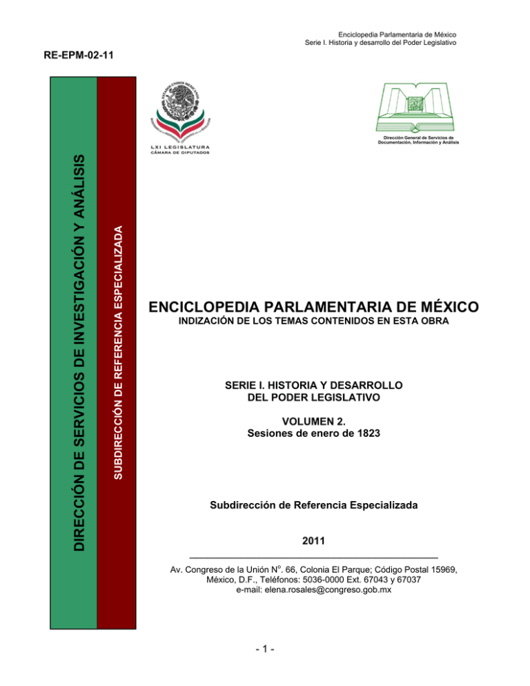 SERIE I. HISTORIA Y DESARROLLO DEL PODER LEGISLATIVO. VOLUMEN 2 ...