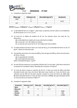 ejercicios de densidad
