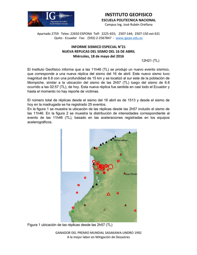 INSTITUTO GEOFISICO ESCUELA POLITECNICA NACIONAL