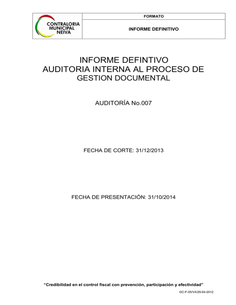 Proceso Gestión Documental 2014