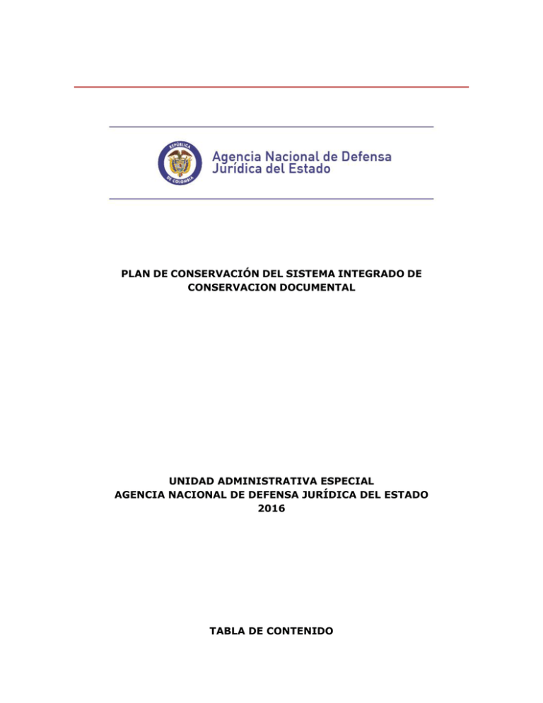 - Plan de Conservación Documental