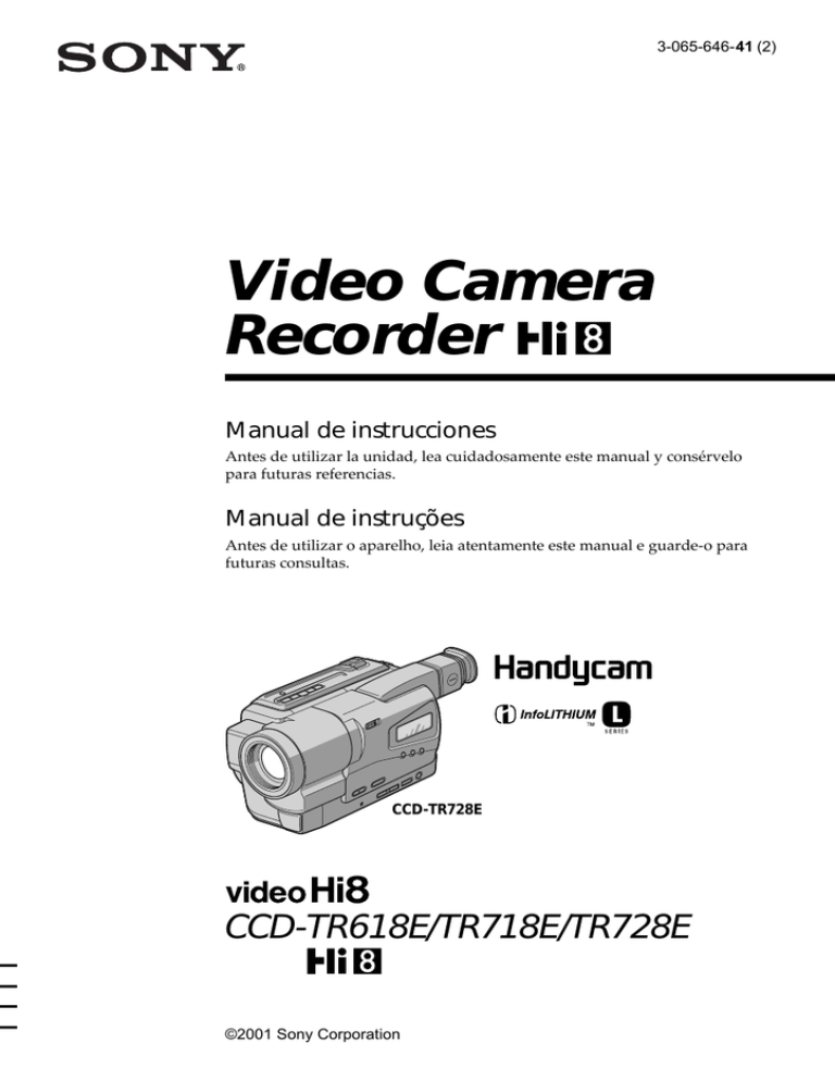 Video Camera Recorder Manual de instrucciones Manual de instruções