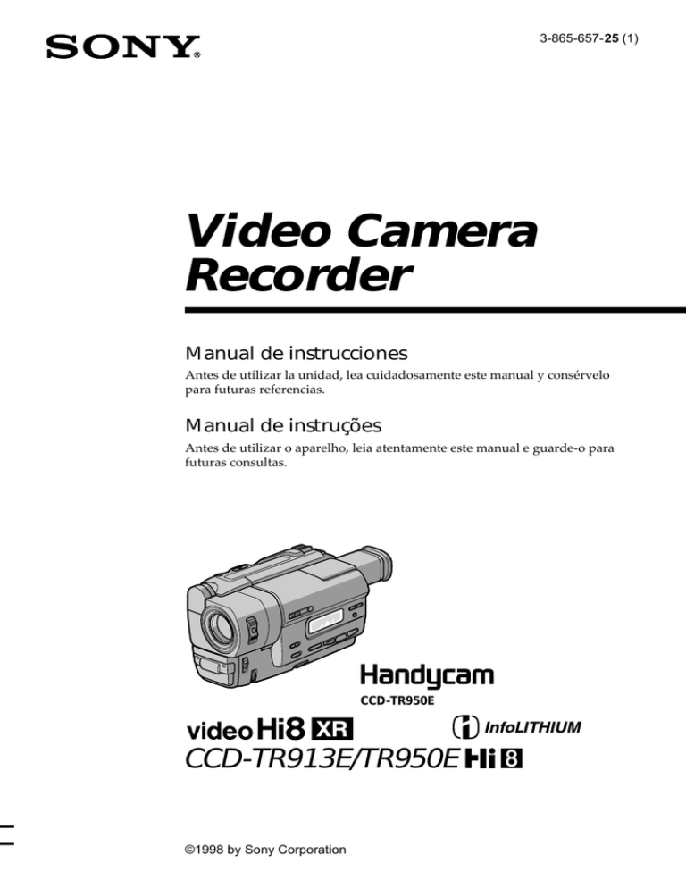 Video Camera Recorder Manual de instrucciones Manual de instruções