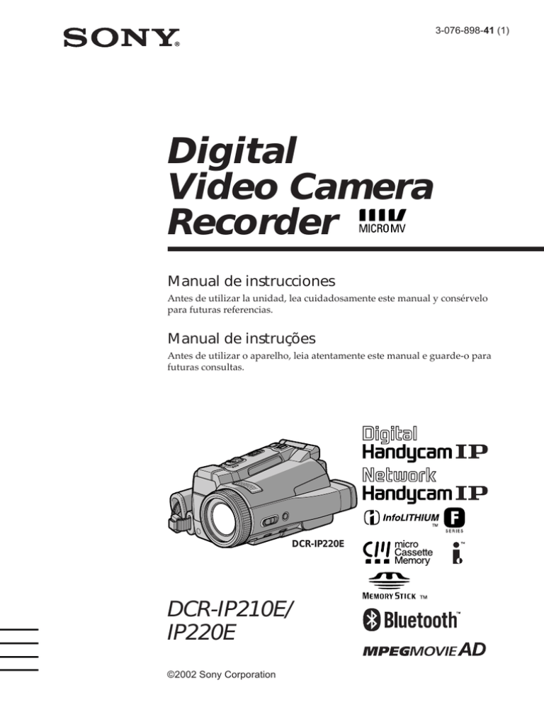 Digital Video Camera Recorder Manual de instrucciones