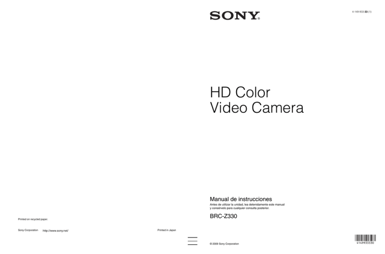 HD Color Video Camera Manual de instrucciones