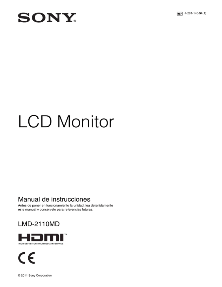 LCD Monitor Manual de instrucciones