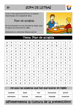 13 SOPA DE LETRAS Seguridad en el trabajo