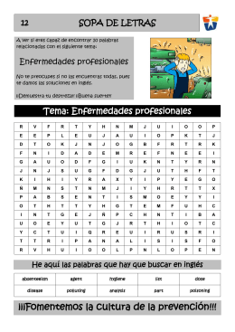 13 SOPA DE LETRAS Seguridad en el trabajo