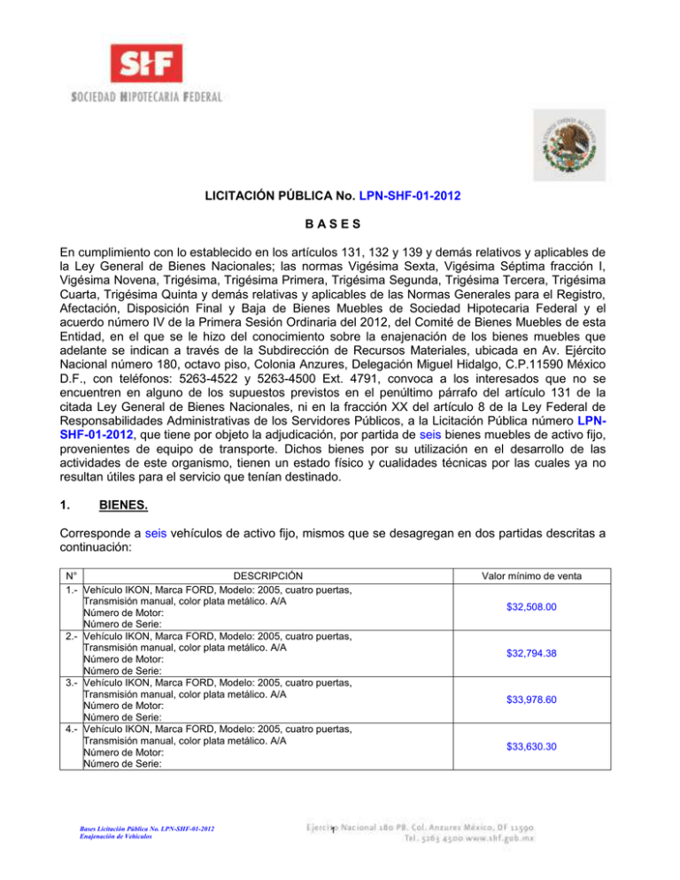 2012 bases licitación enajenación autos