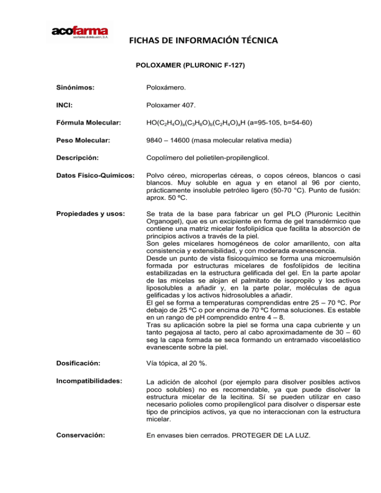 FICHAS DE INFORMACIÓN TÉCNICA