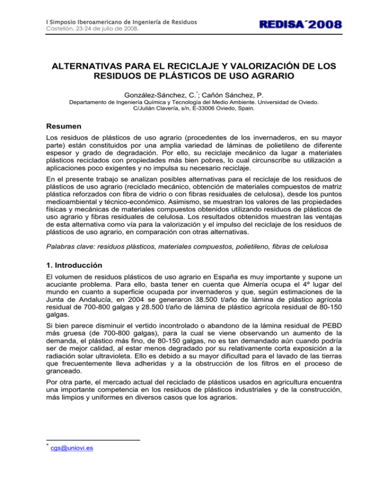 alternativas para el reciclaje y valorización de los residuos