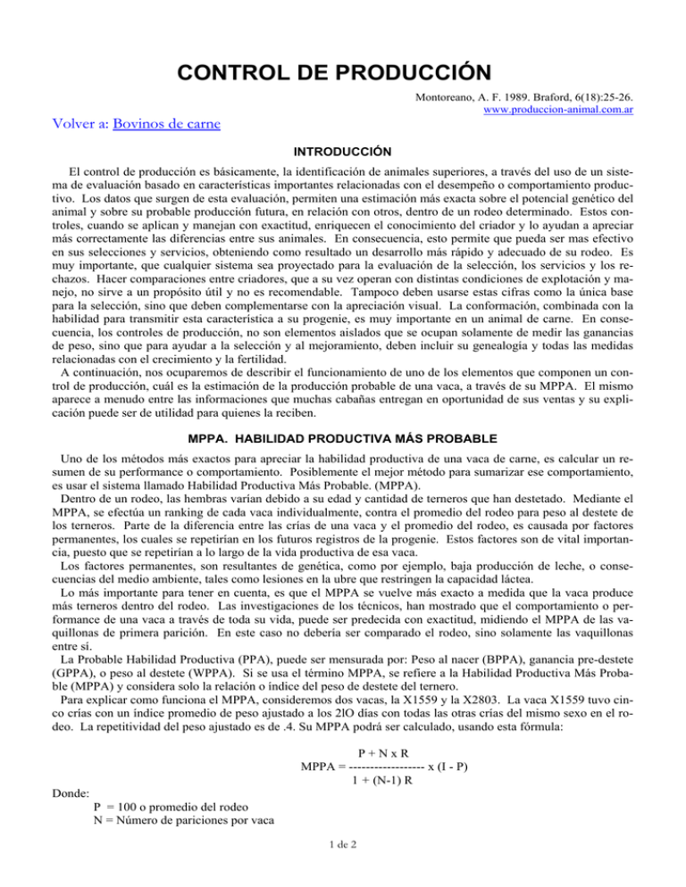 control de produccin