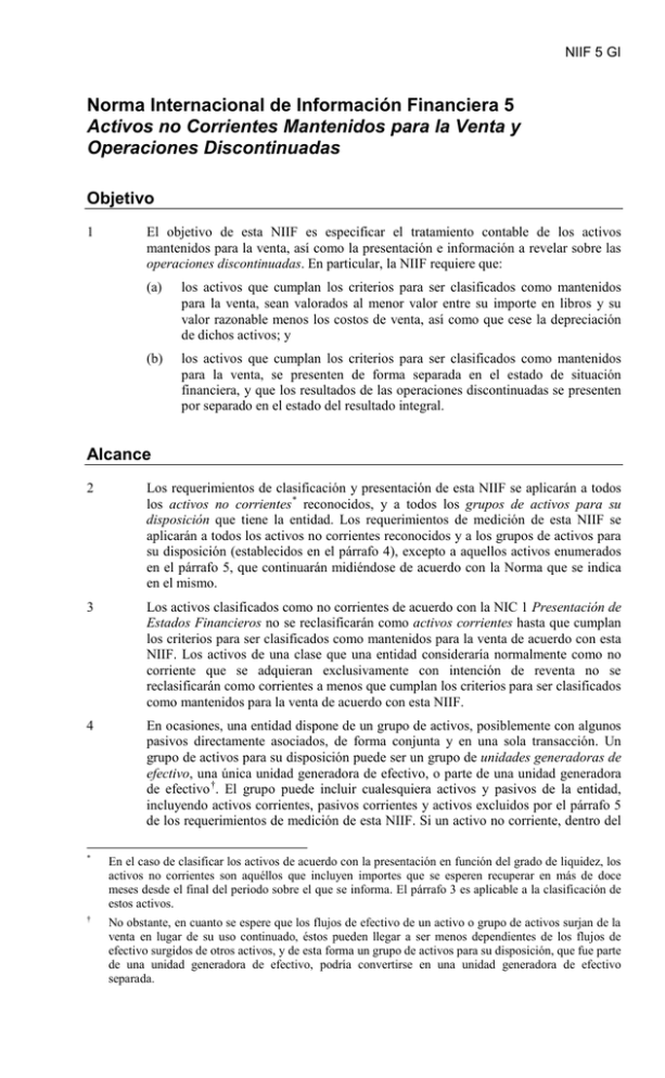 NIIF05 - Presentación