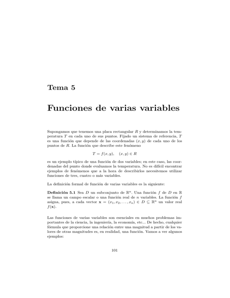Funciones de varias variables
